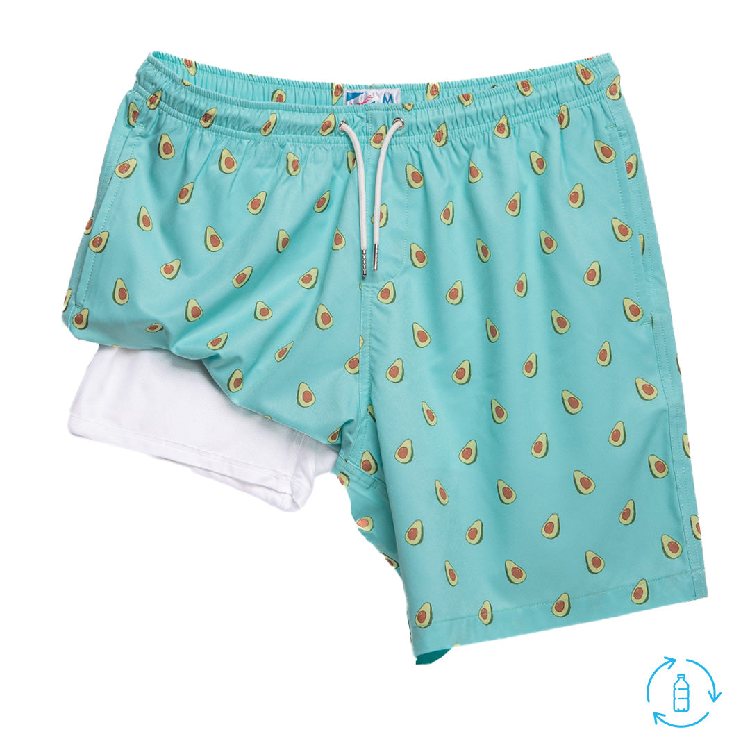 Men Long Swim trunks with Compression Liner – Bermies