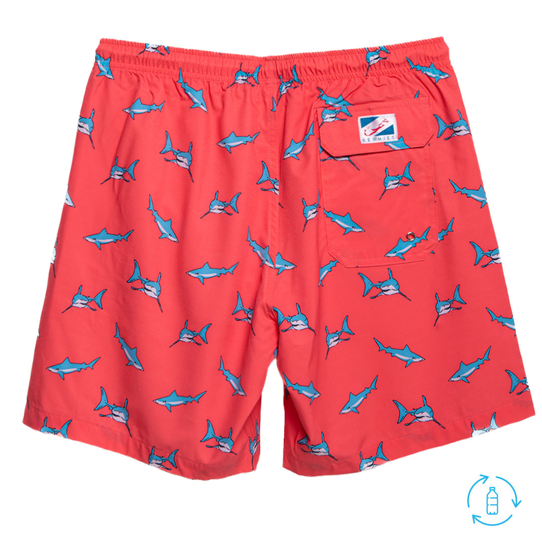 Red Shark Long Swim Trunks – Bermies